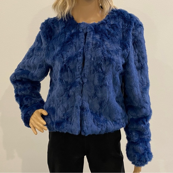 Lucy Paris | Jackets & Coats | Nwt Lucy Paris Blue Faux Fur Jacket ...